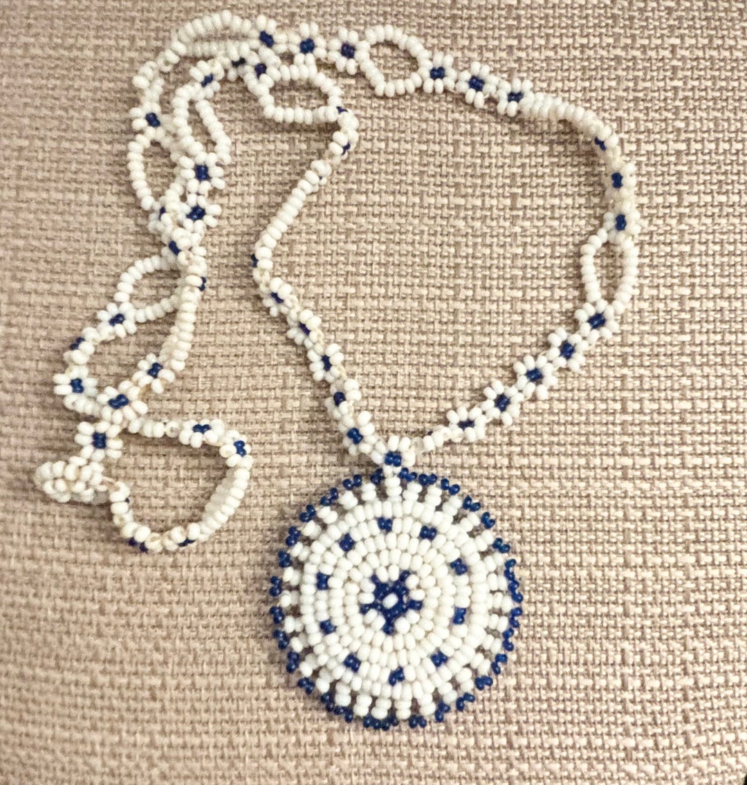 Native Beaded Necklace Vintage - Etsy