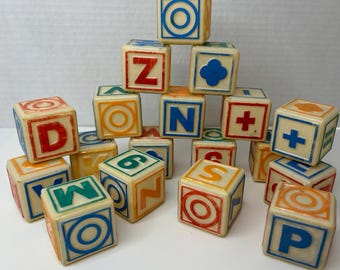 Toy Letter Picture Blocks Lot of 9 Vintage - Etsy