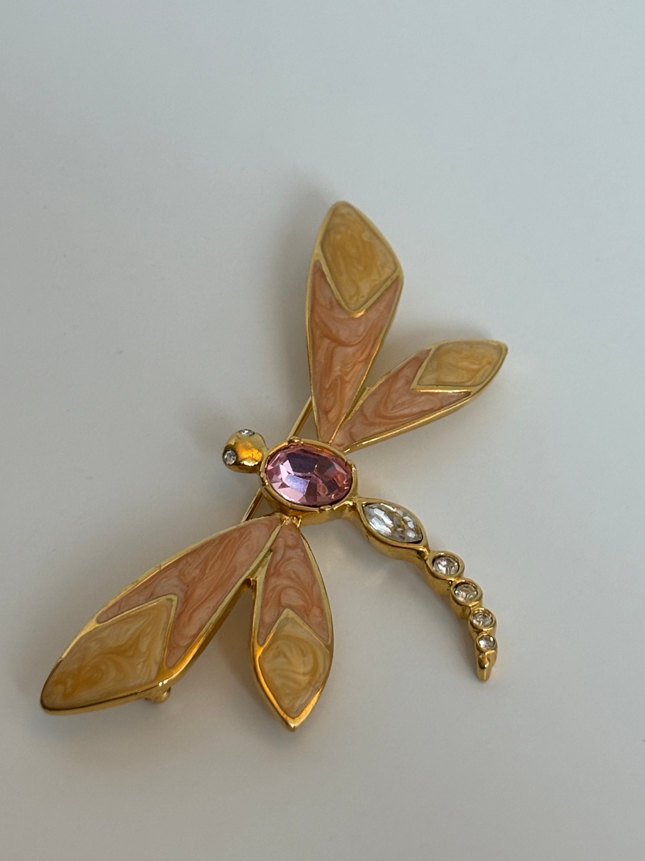 Kenneth Jay Lane for Avon Enamel Dragonfly Brooch Pin - Etsy