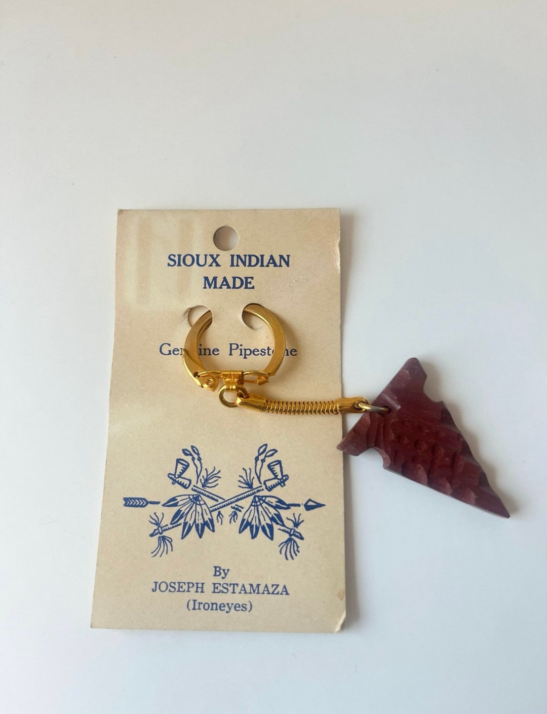 Sioux Indian Made Pipestone Keychain - Etsy