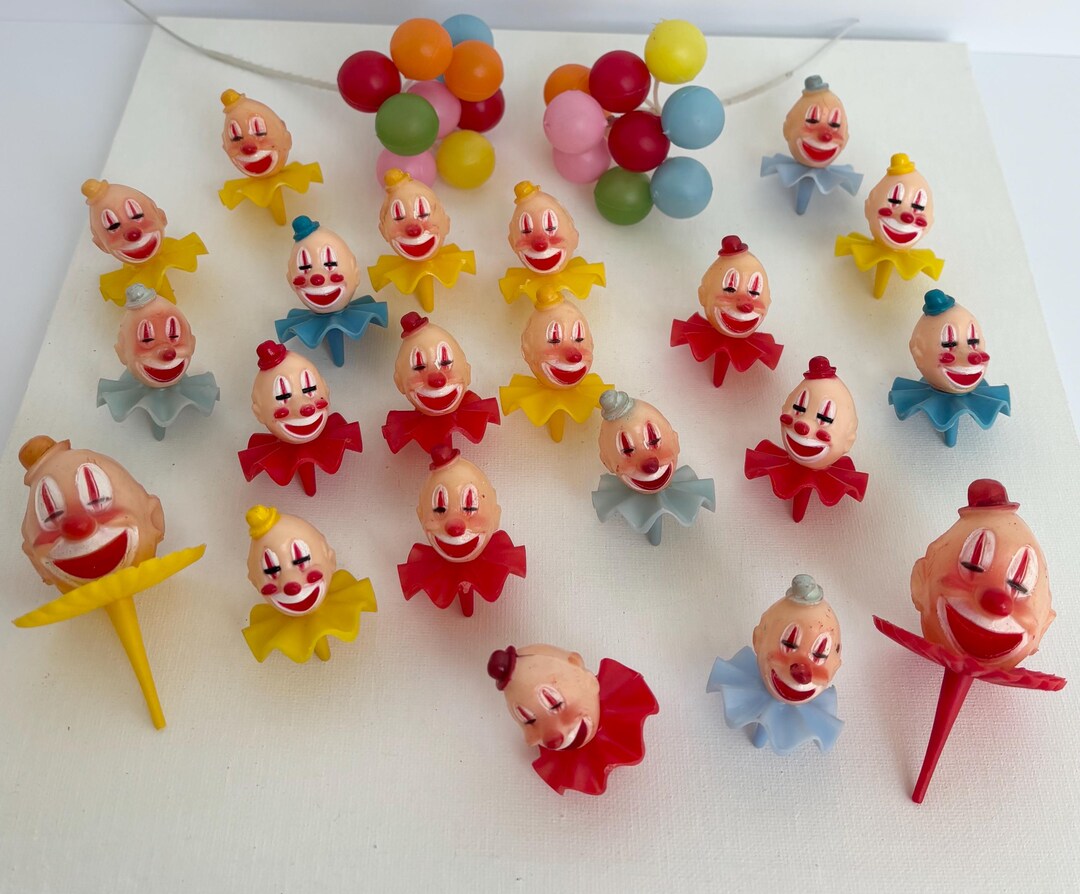 Vintage Clown Cake Toppers Lot - Etsy