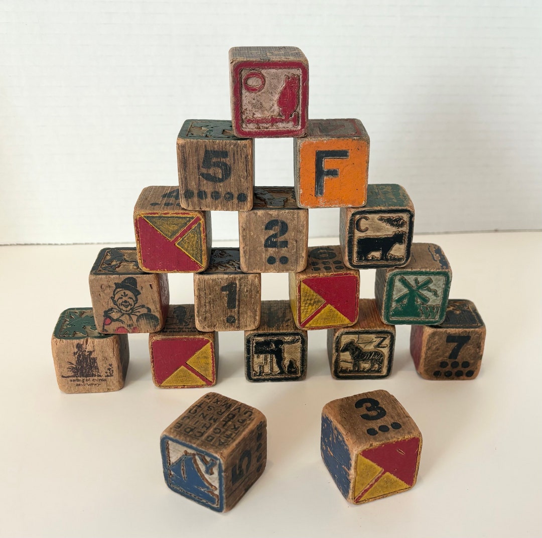 Toy Letter Picture Blocks Lot of 9 Vintage - Etsy