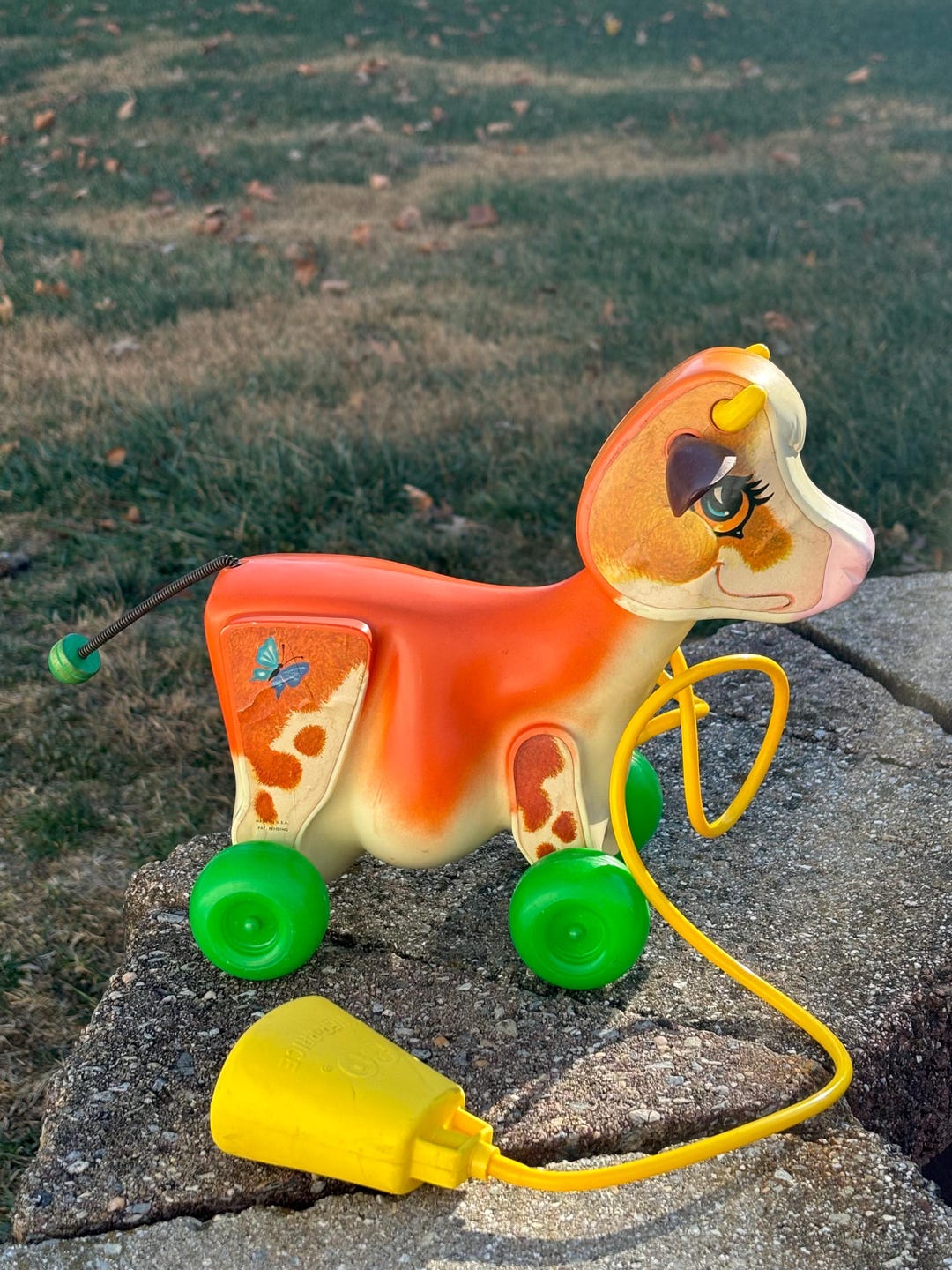 Fisher Price Pull Along Cow Toy Vintage 1972 - Etsy