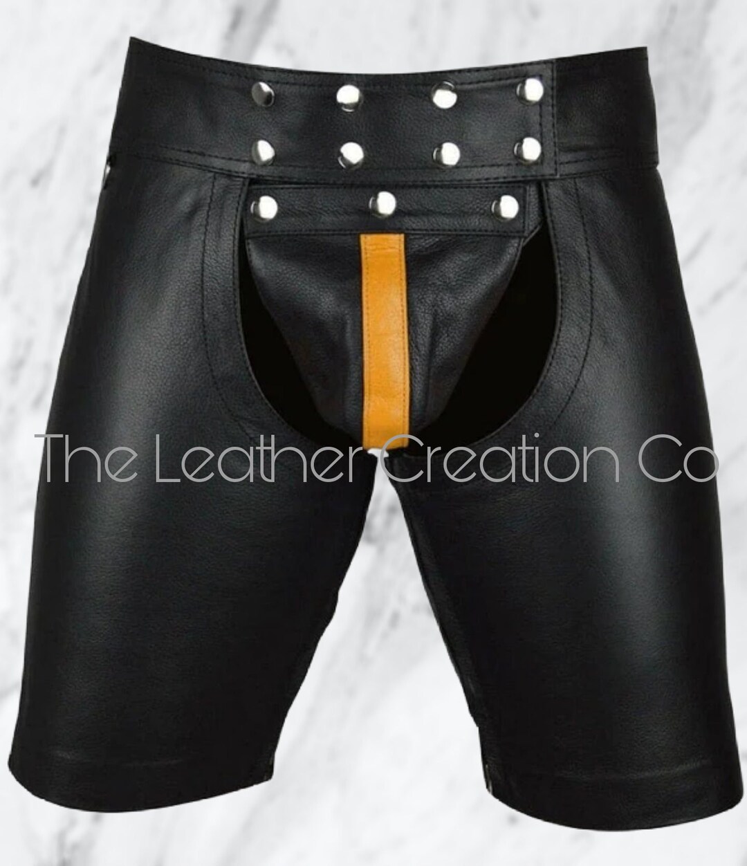 Chaps en cuir de mouton noir véritable Shorts Chaps en cuir - Etsy France