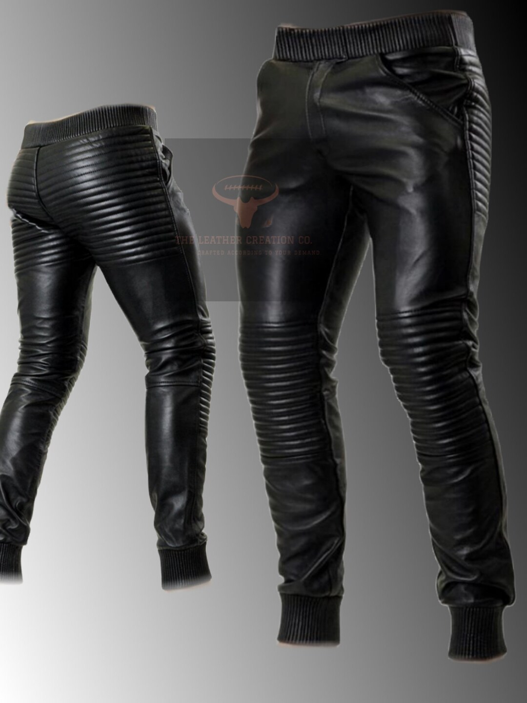 Genuine Sheep Leather Riding Trousers Handmade Leather Men Joggers ...