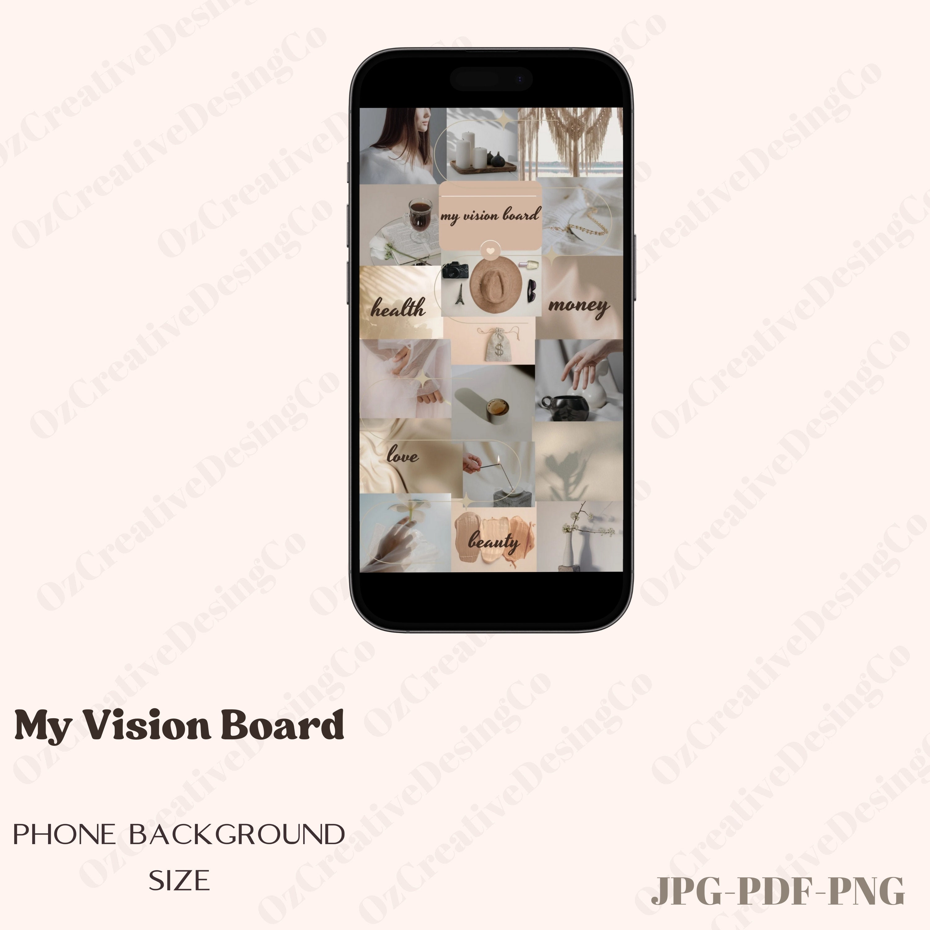 Digital Vision Board Jpg Pdf Png, Manifestation Board for Your Dream ...