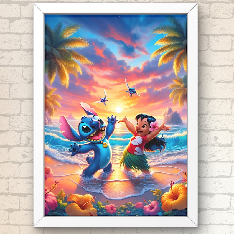 Lilo & Stitch Print, Poster for Kids Room, Stitch Nursery Decor, Lilo ...