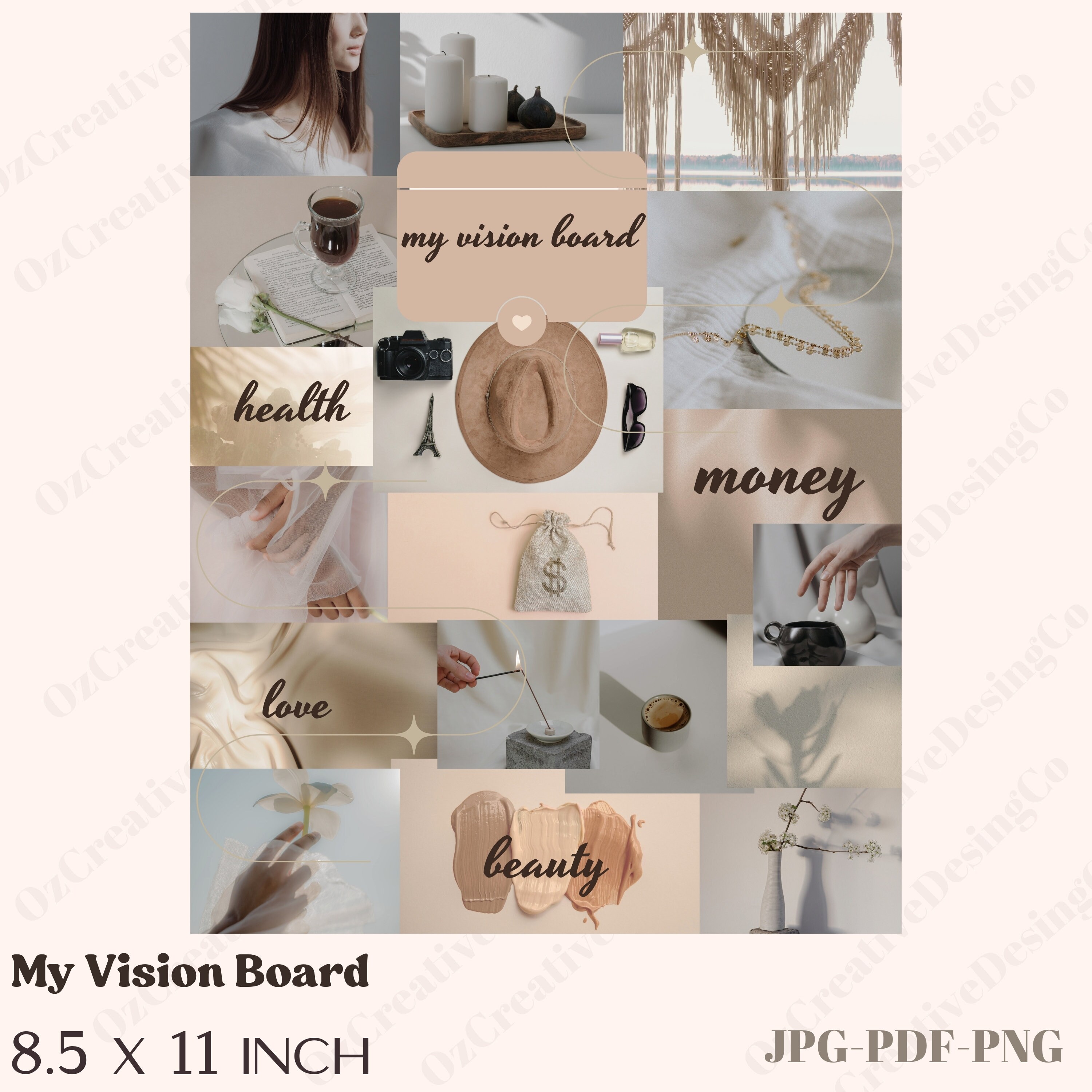 Digital Vision Board Jpg Pdf Png, Manifestation Board for Your Dream ...