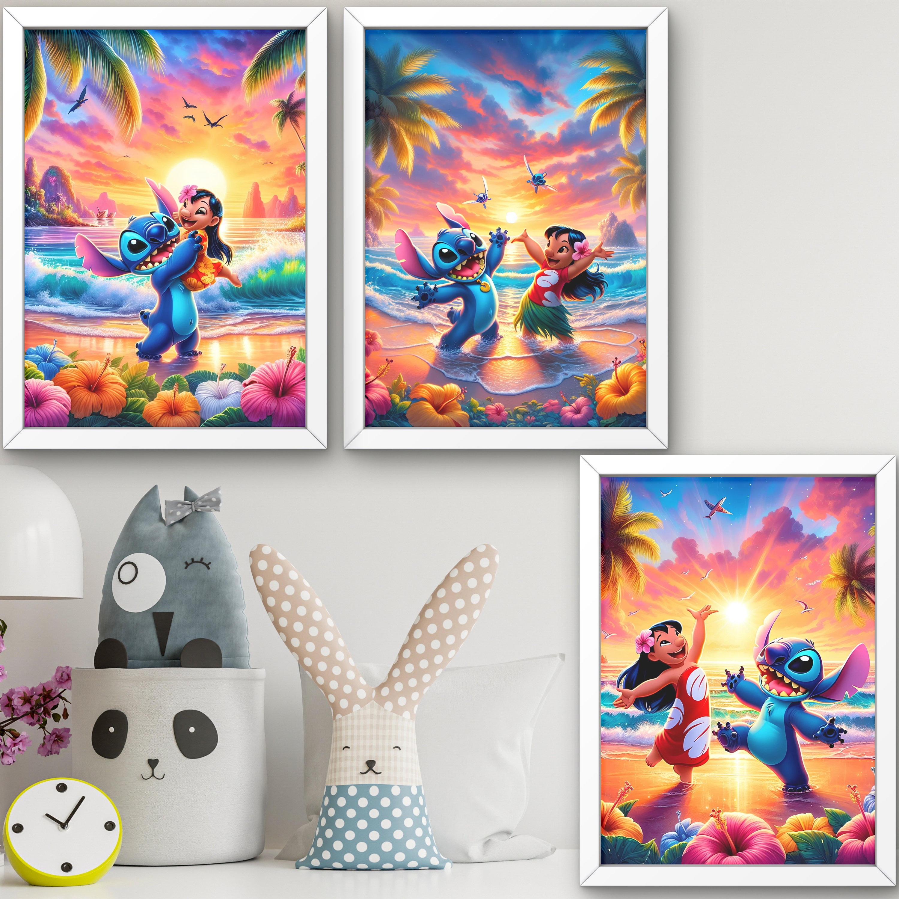 Lilo & Stitch Kids Room Poster: Beach Sunset Art (digital Download) - Etsy