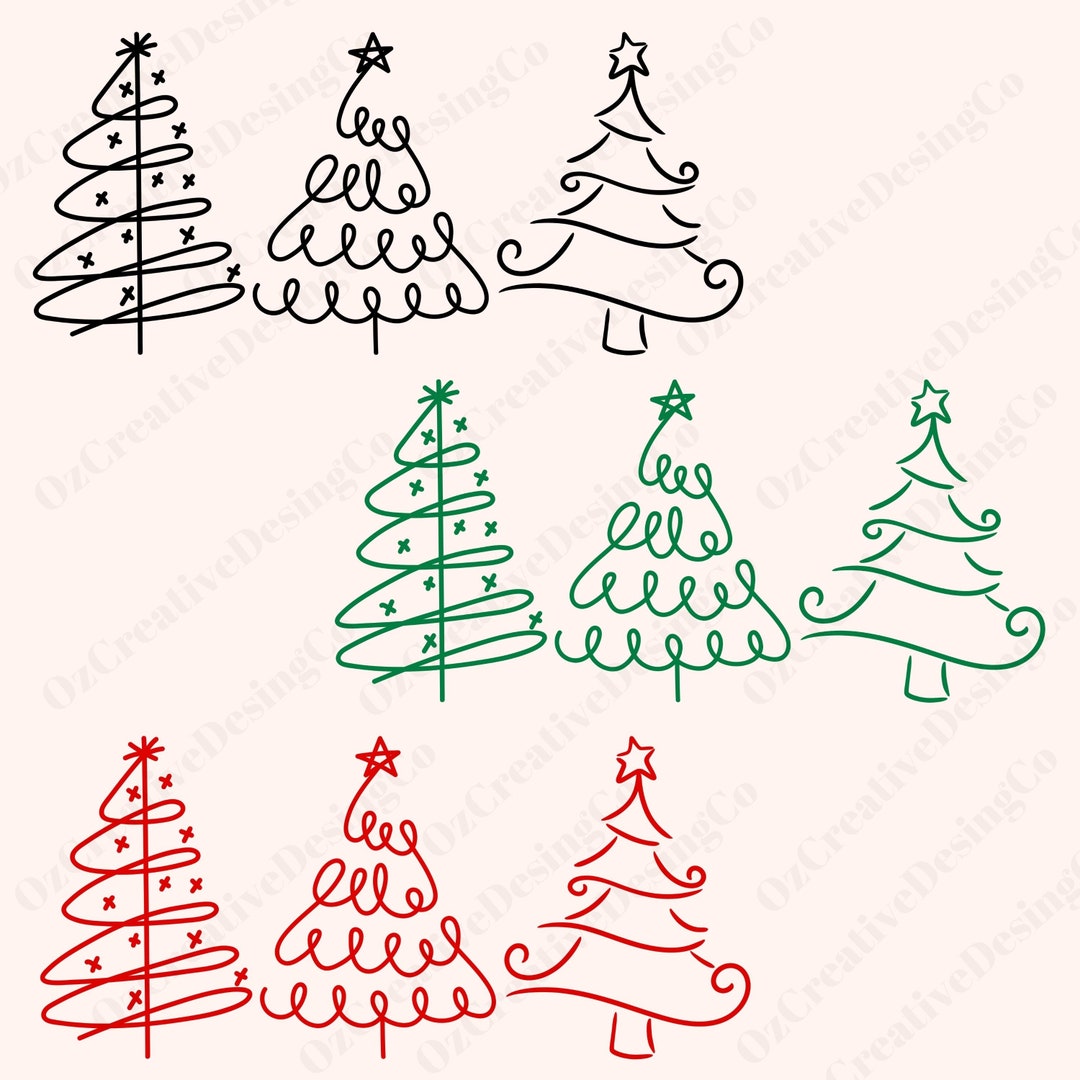 Triple Christmas Trees Svg Bundle, Home Decor Pine Tree Svg Files for ...
