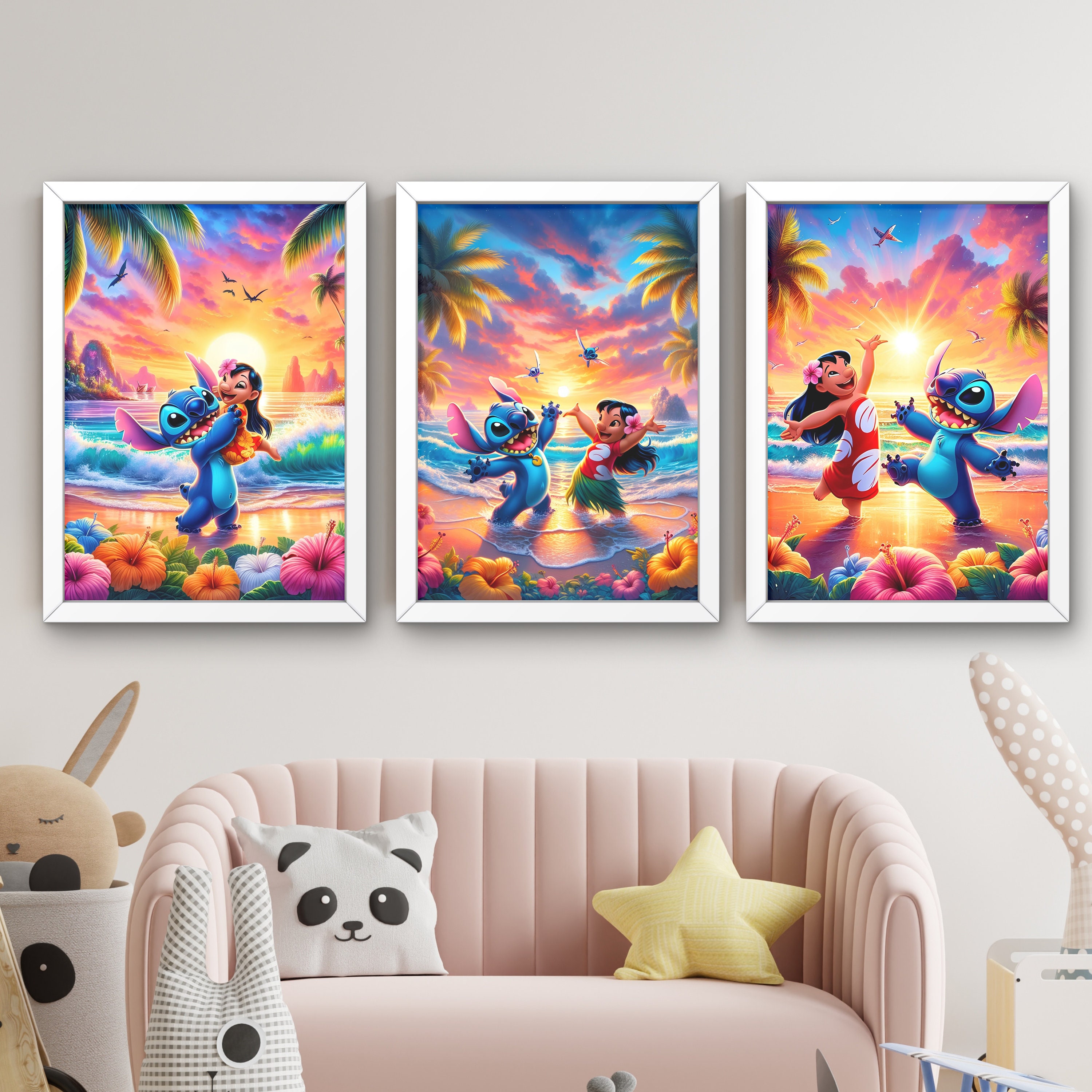 Lilo & Stitch Kids Room Poster: Beach Sunset Art (digital Download) - Etsy
