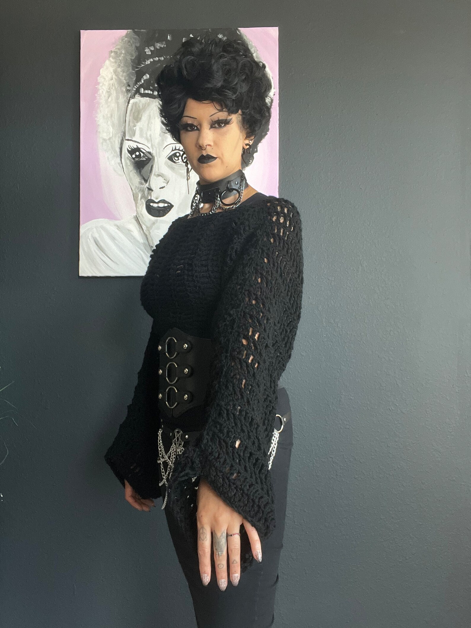 Treble Shadows Crop Top PDF Crochet Pattern | Goth Crochet Pattern ...