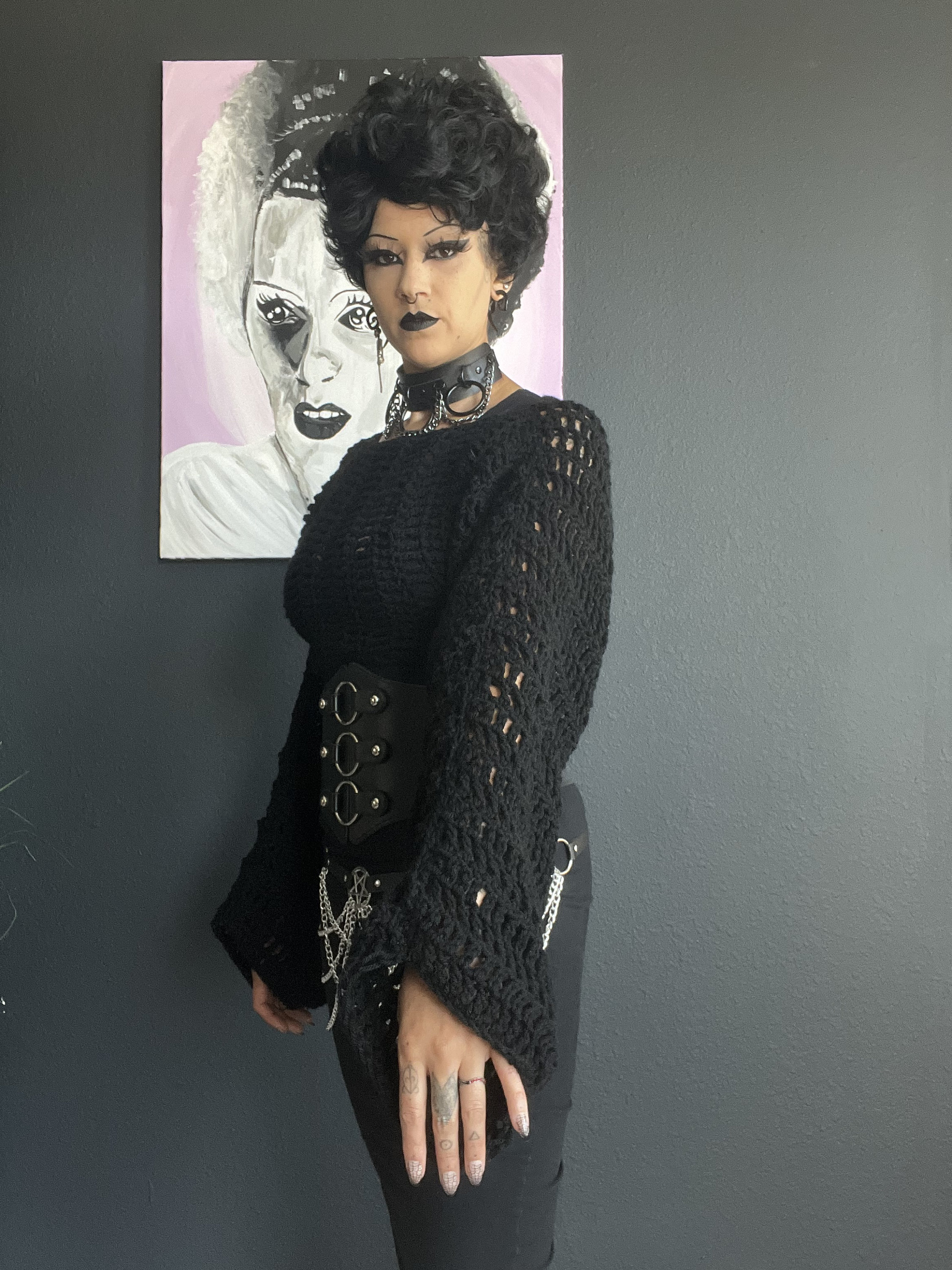 Treble Shadows Crop Top PDF Crochet Pattern | Goth Crochet Pattern ...