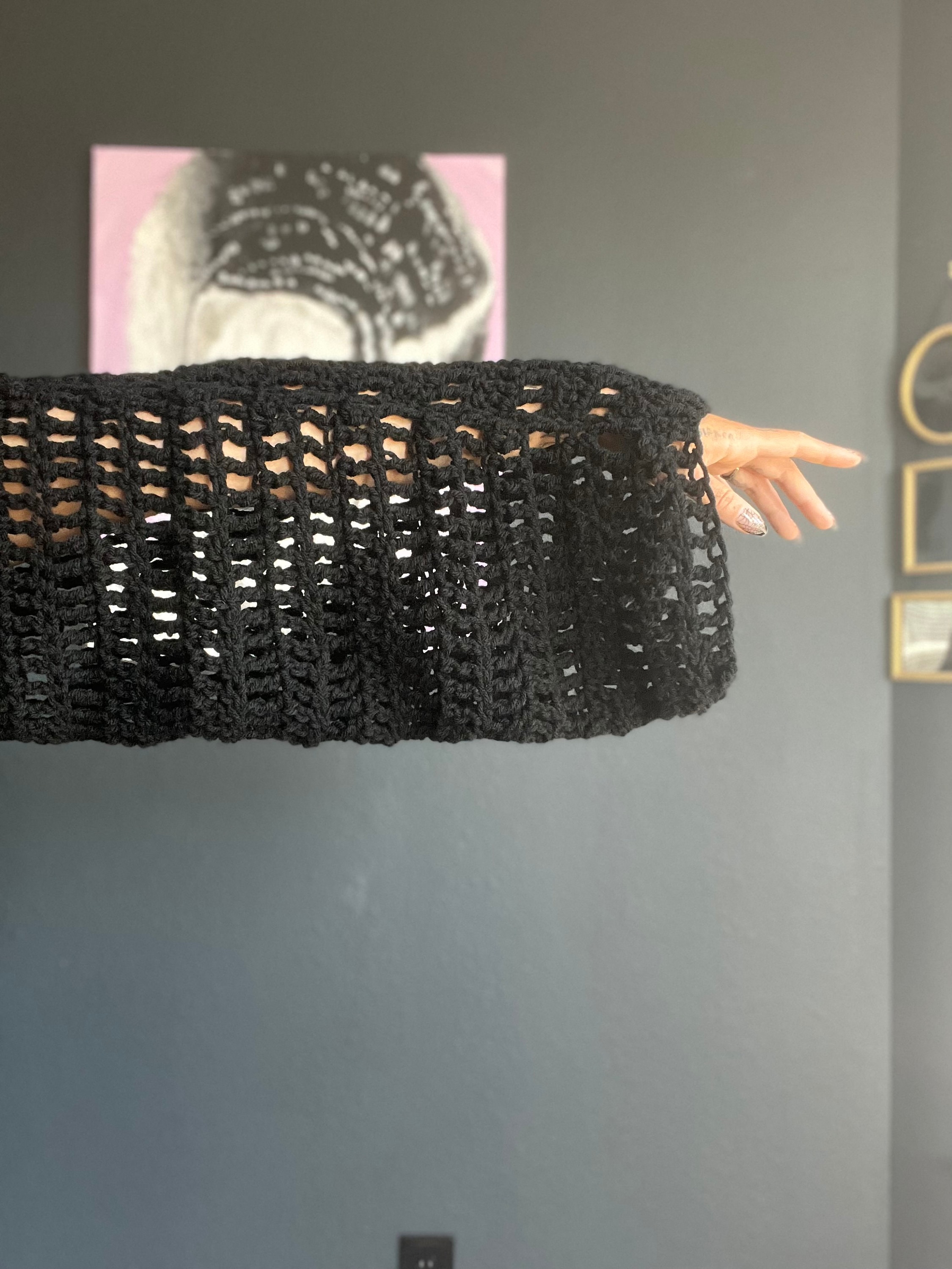Treble Shadows Crop Top PDF Crochet Pattern | Goth Crochet Pattern ...