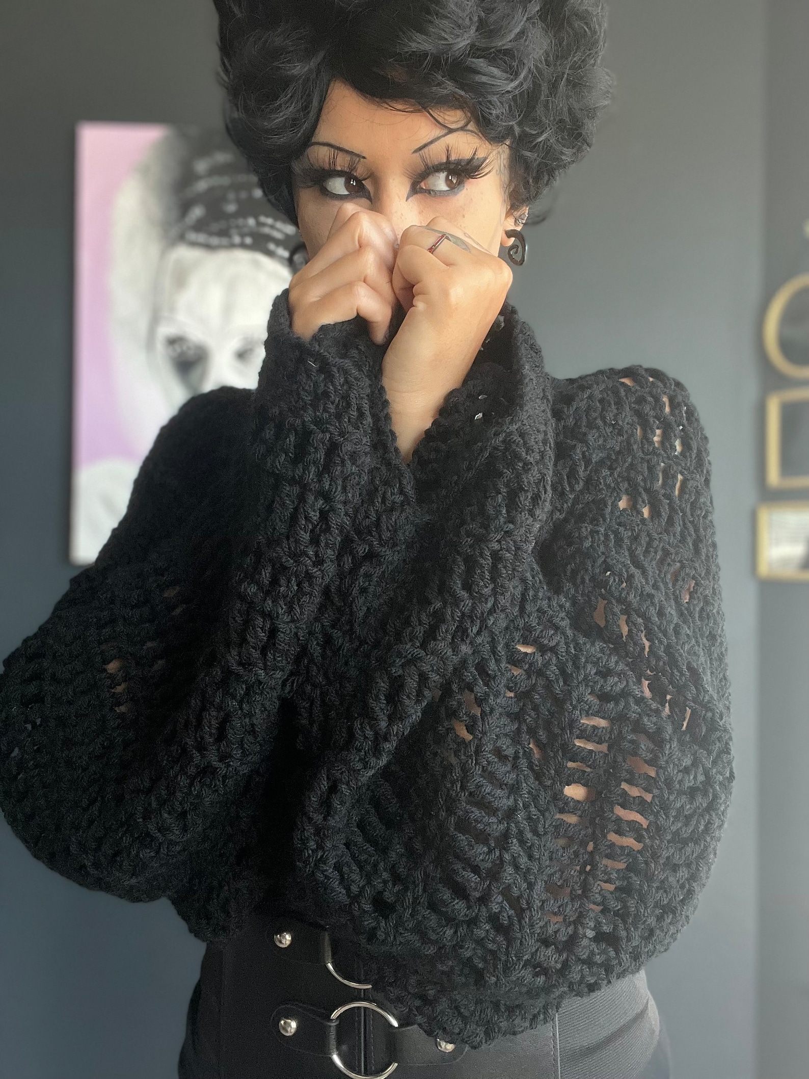 Treble Shadows Crop Top PDF Crochet Pattern | Goth Crochet Pattern ...