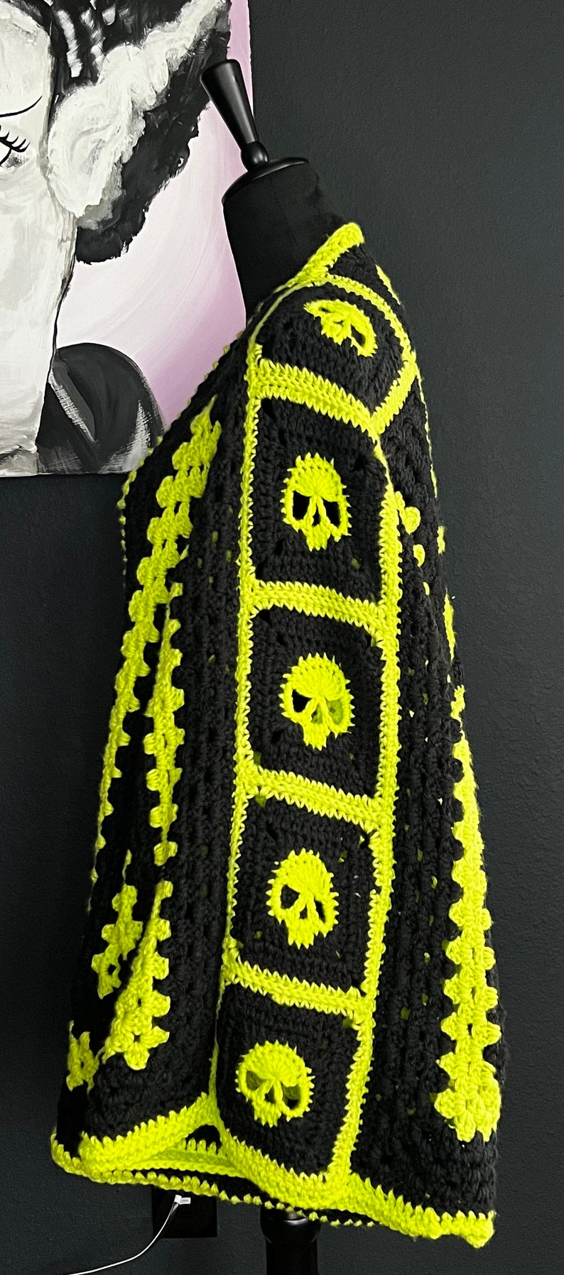 Crochet Skull Granny Square Cardigan - Etsy