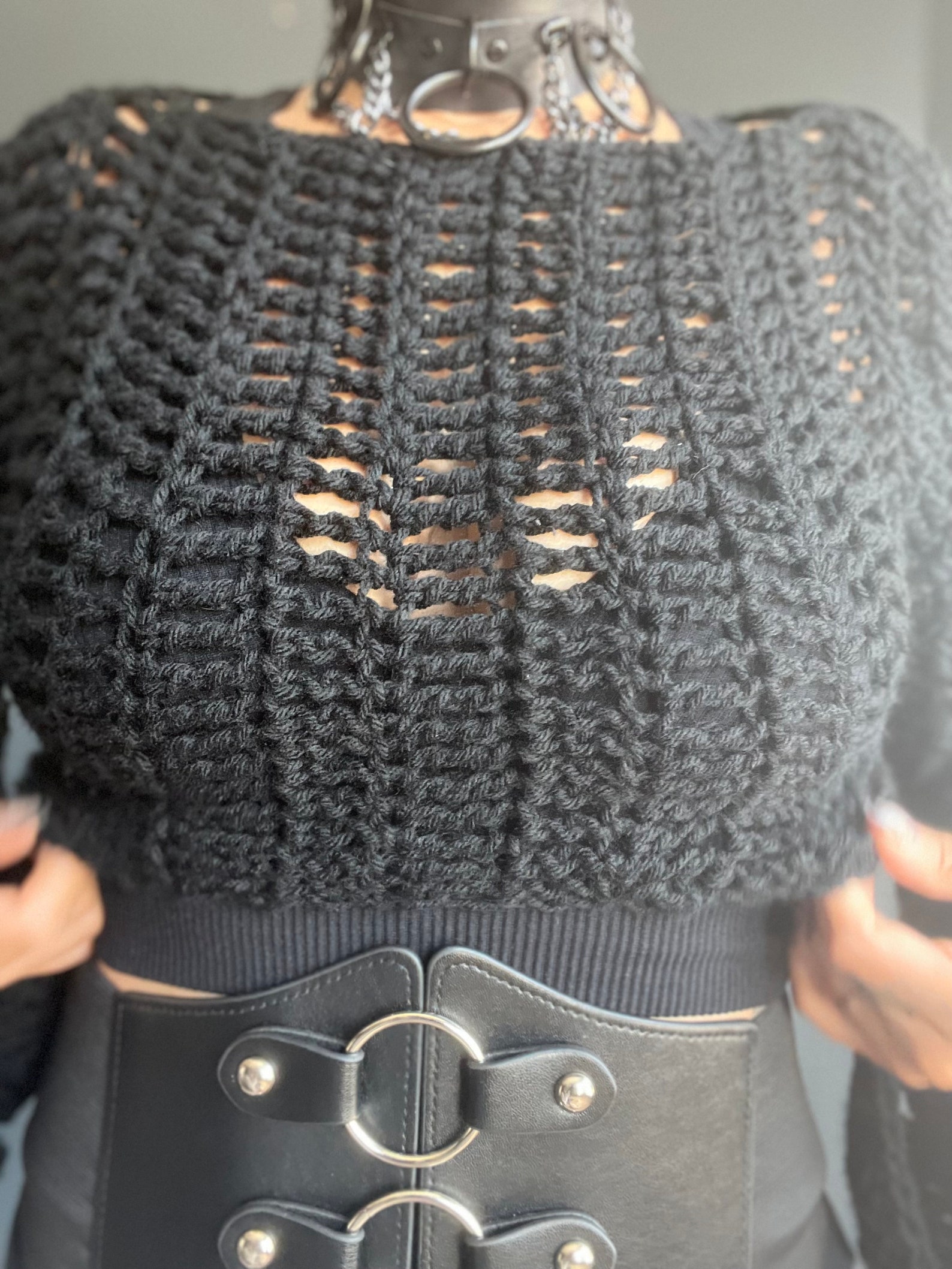 Treble Shadows Crop Top PDF Crochet Pattern | Goth Crochet Pattern ...