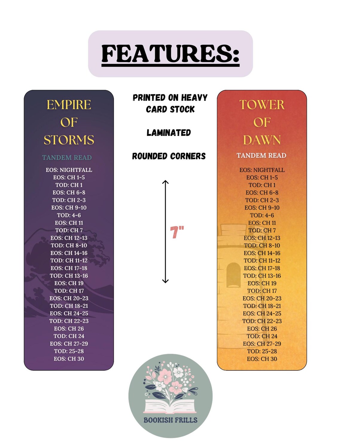 TOG Tandem Read Bookmark | Empire of Storms Bookmark | Tower of Dawn ...