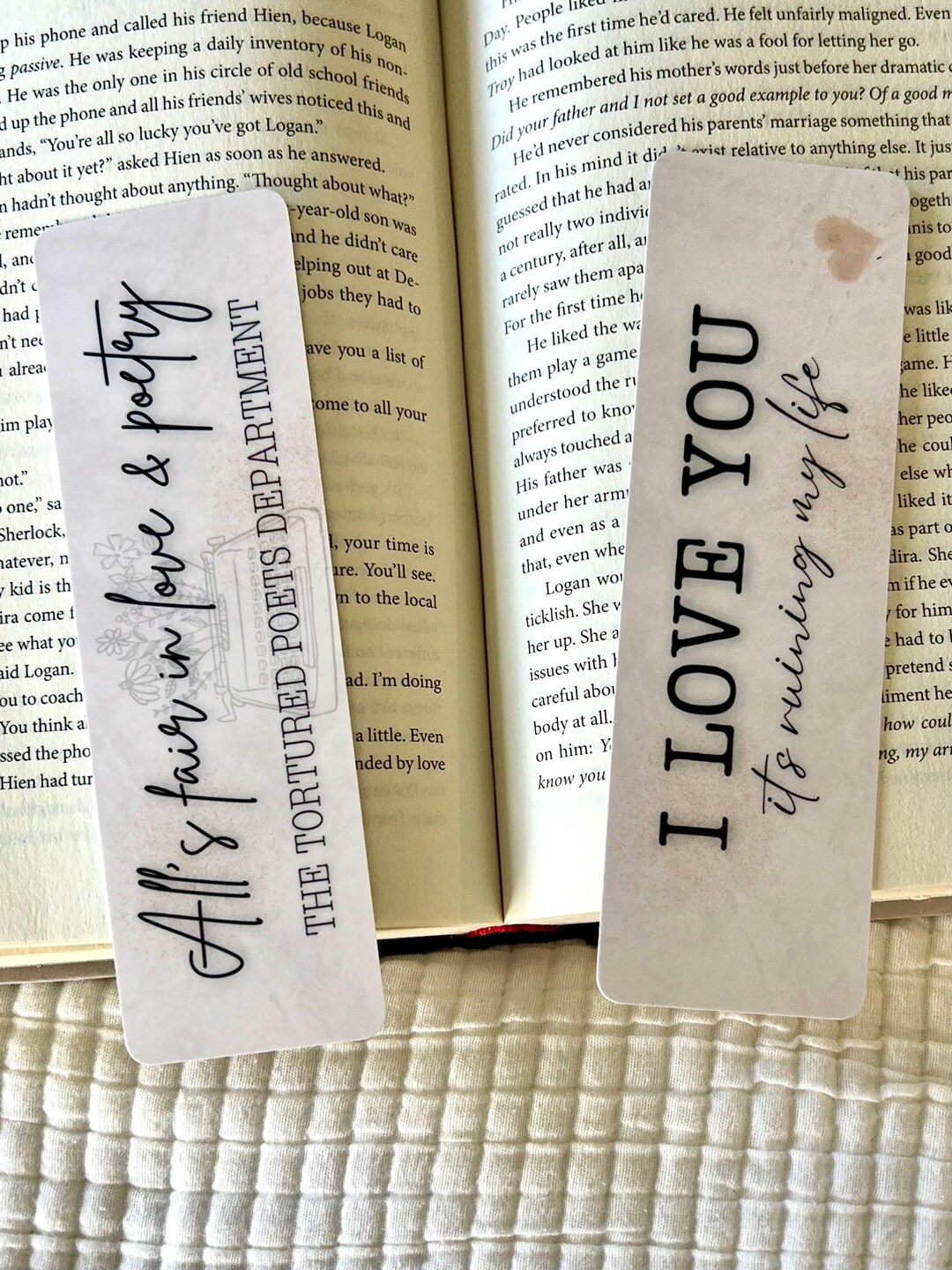 TTPD Inspired Bookmarks | I Love You, It’s Ruining My Life | Fortnight ...
