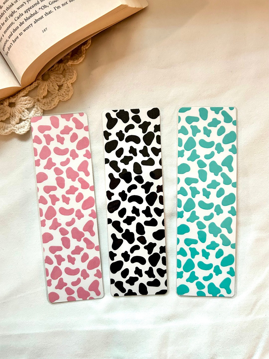 Cow Print Bookmarks | Bookmark Set | Planner Bookmarks | - Etsy