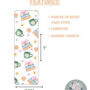 Coffee Cup Book Stack Bookmark | Cute Watercolor Bookmark | Books and Bows | Planner Bookmark - Etsy