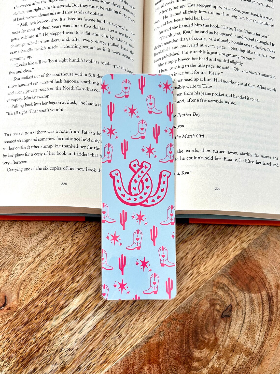 Country Cowgirl Bookmark | Blue and Pink Cowgirl Bookmark | Heart ...