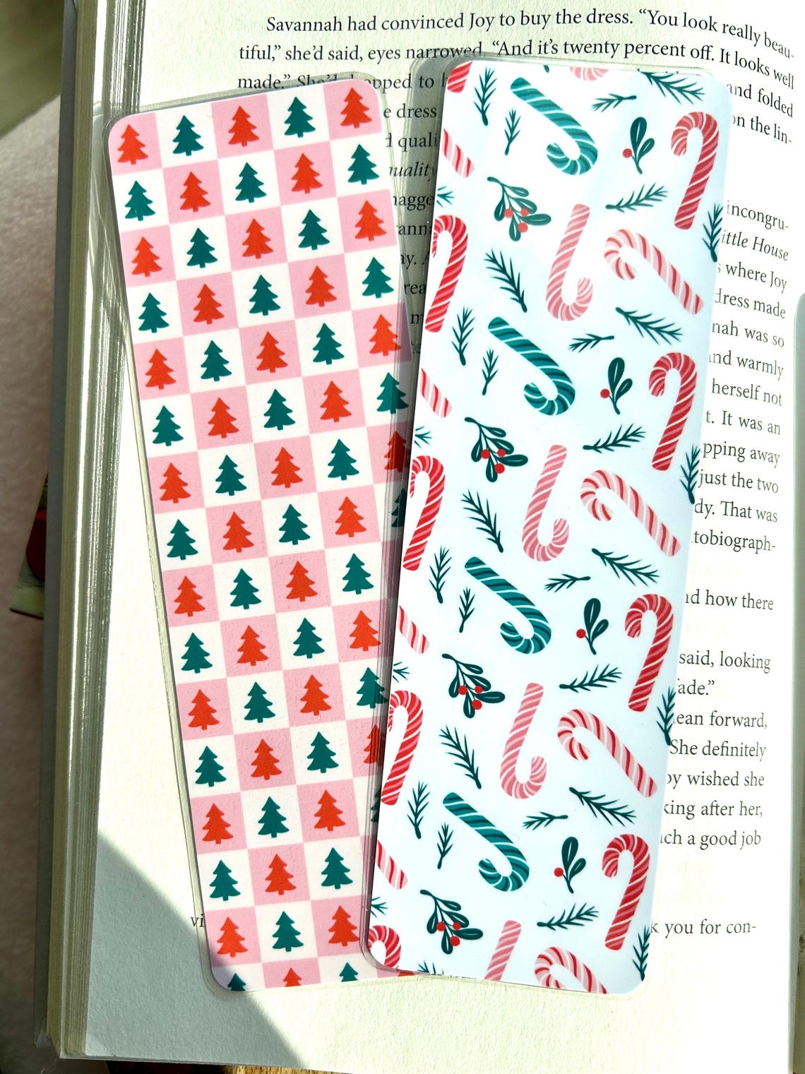 Christmas Bookmarks | Holiday Bookmark Set | Candy Cane Bookmark | Pink ...