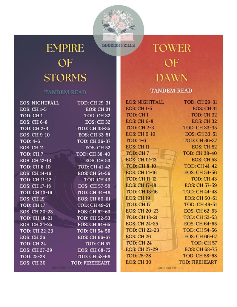 TOG Tandem Read Bookmark PRINTABLE | Tandem Read Reading Tracker ...