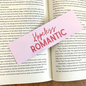 Hopeless Romantic Bookmark | Pink and Red Bookmark | Girly Cute ...