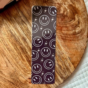Dark Smiley Face Bookmark | Grey and Pink | Cute Bookmarks | Classroom ...