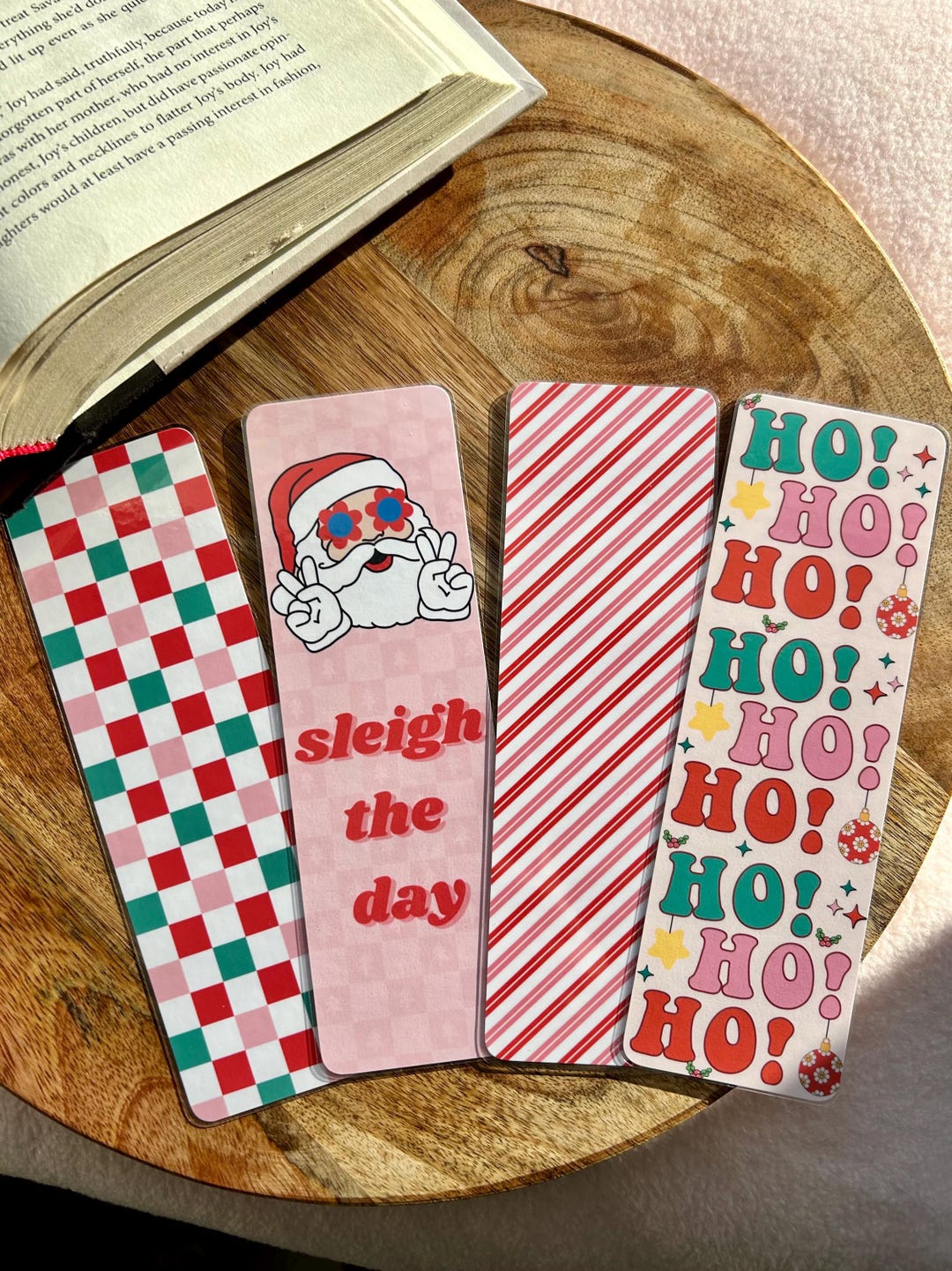 Retro Santa Bookmark Set Retro Christmas Bookmarks Christmas Bookmark ...