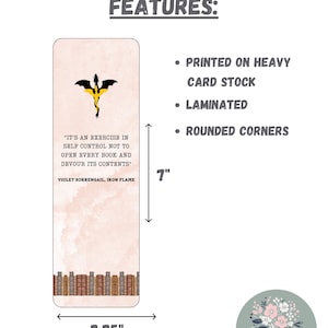 Iron Flame Inspired Bookmark Set | Violet Sorrengail Quote | Xaden ...