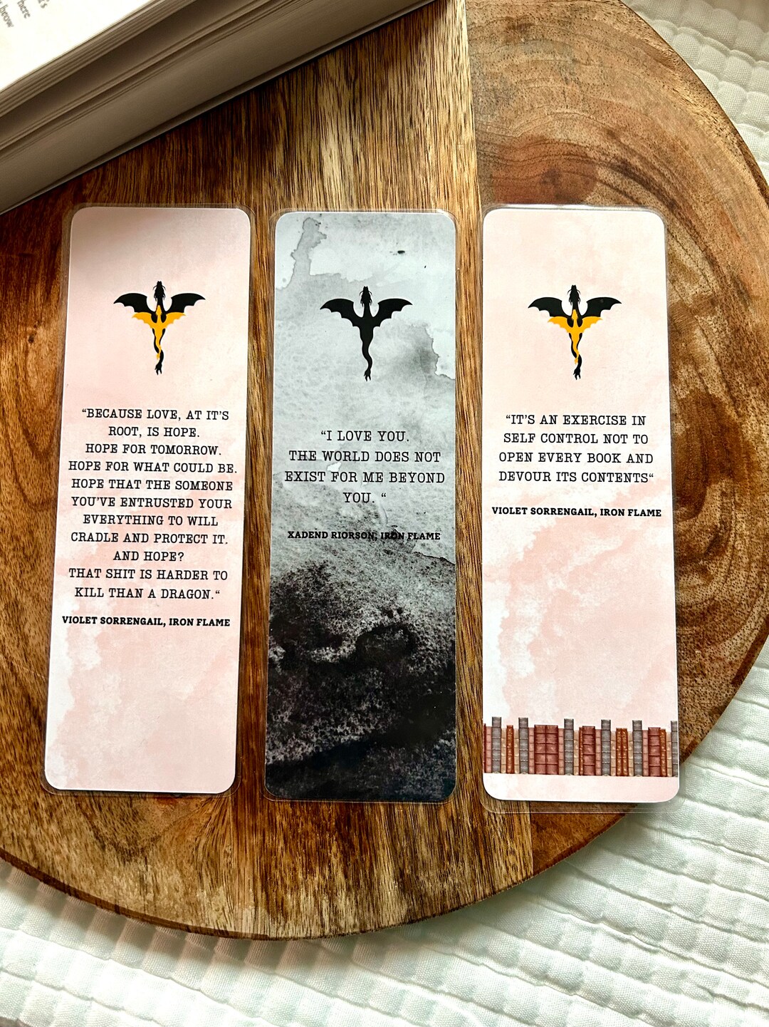 Iron Flame Inspired Bookmark Set Violet Sorrengail Quote Xaden Riorson ...