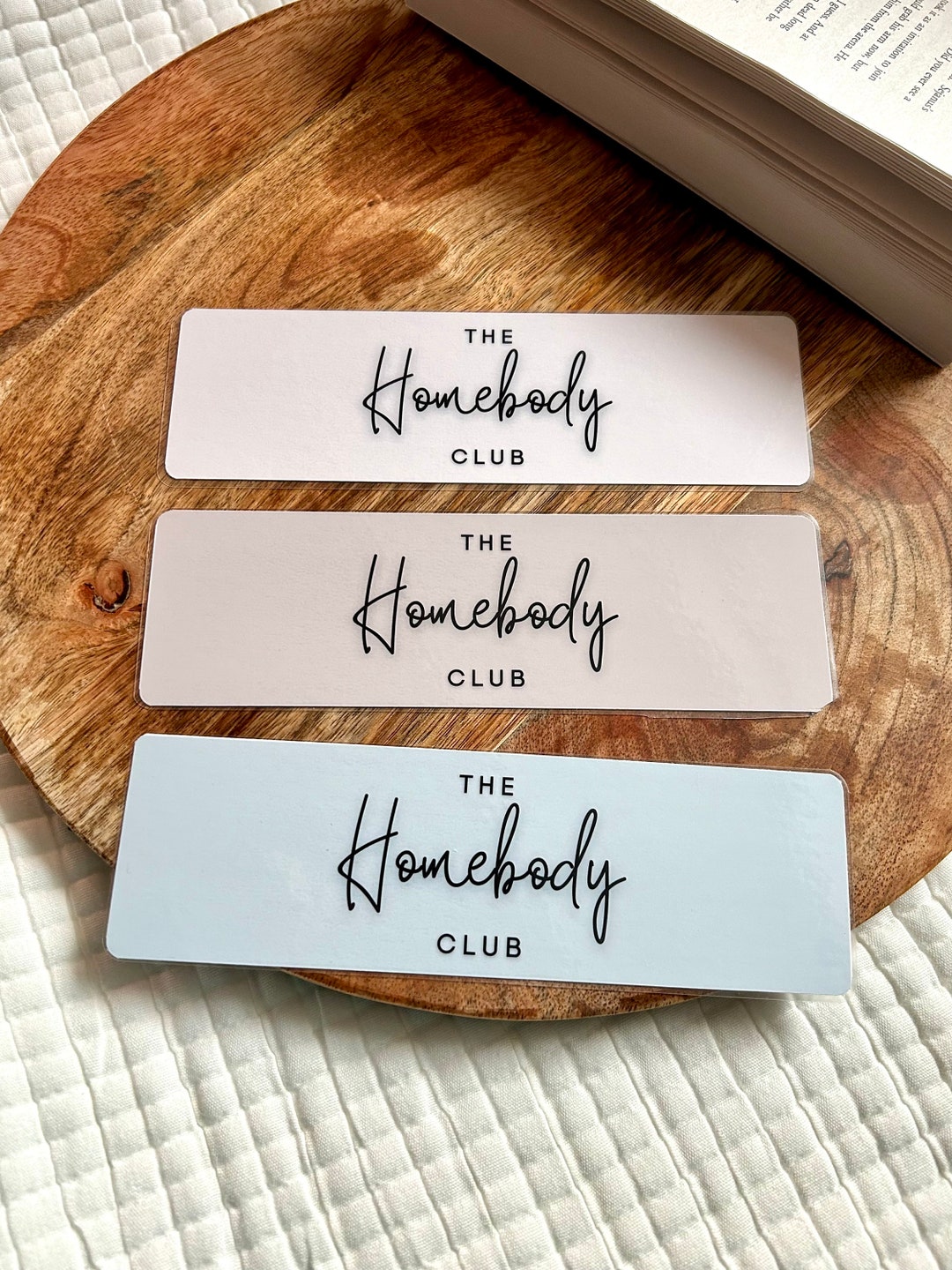 Homebody Club Bookmark | Bookmark Book Club | Homebody Lover | Neutral ...