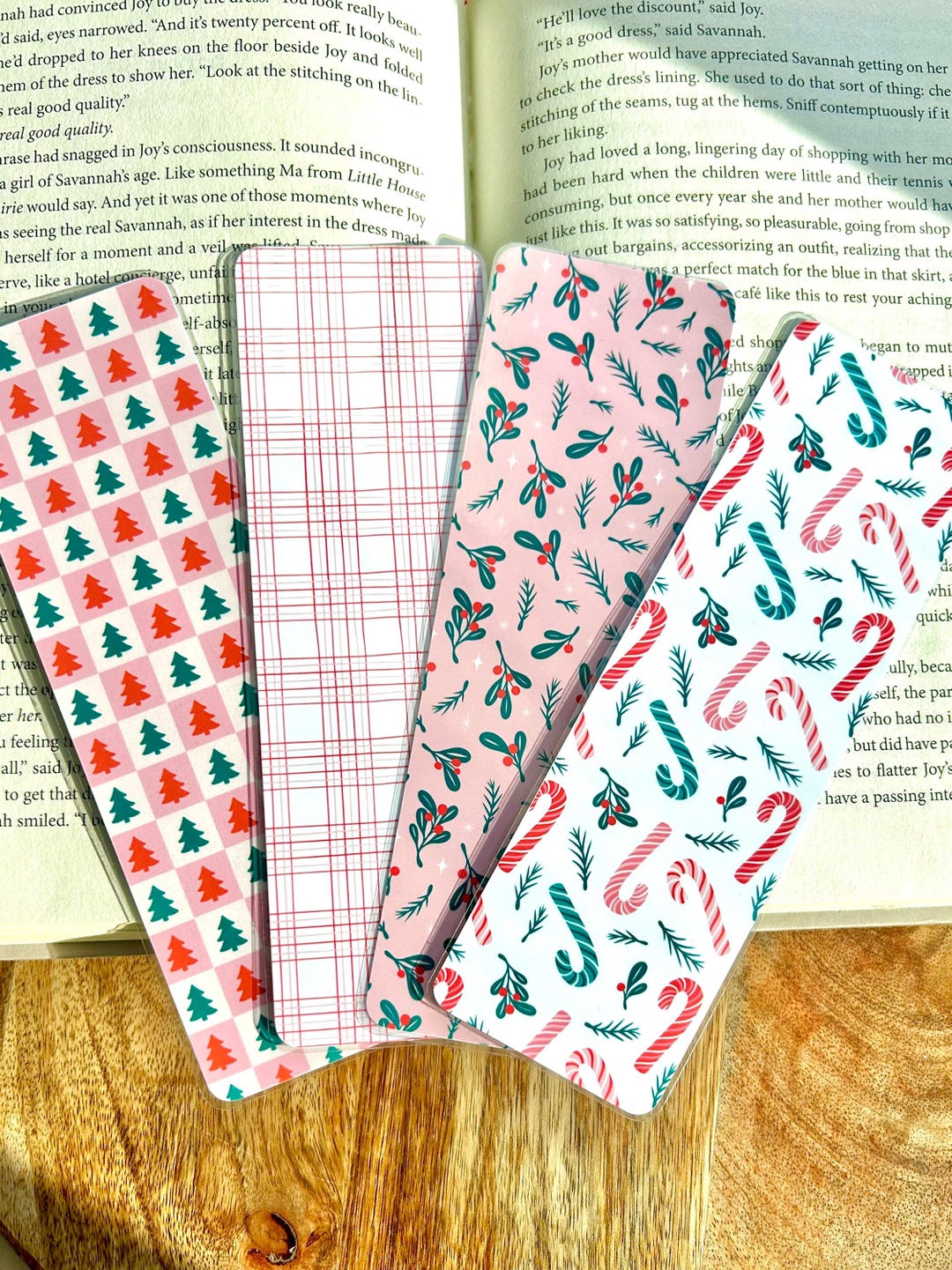 Christmas Bookmarks | Holiday Bookmark Set | Candy Cane Bookmark | Pink ...
