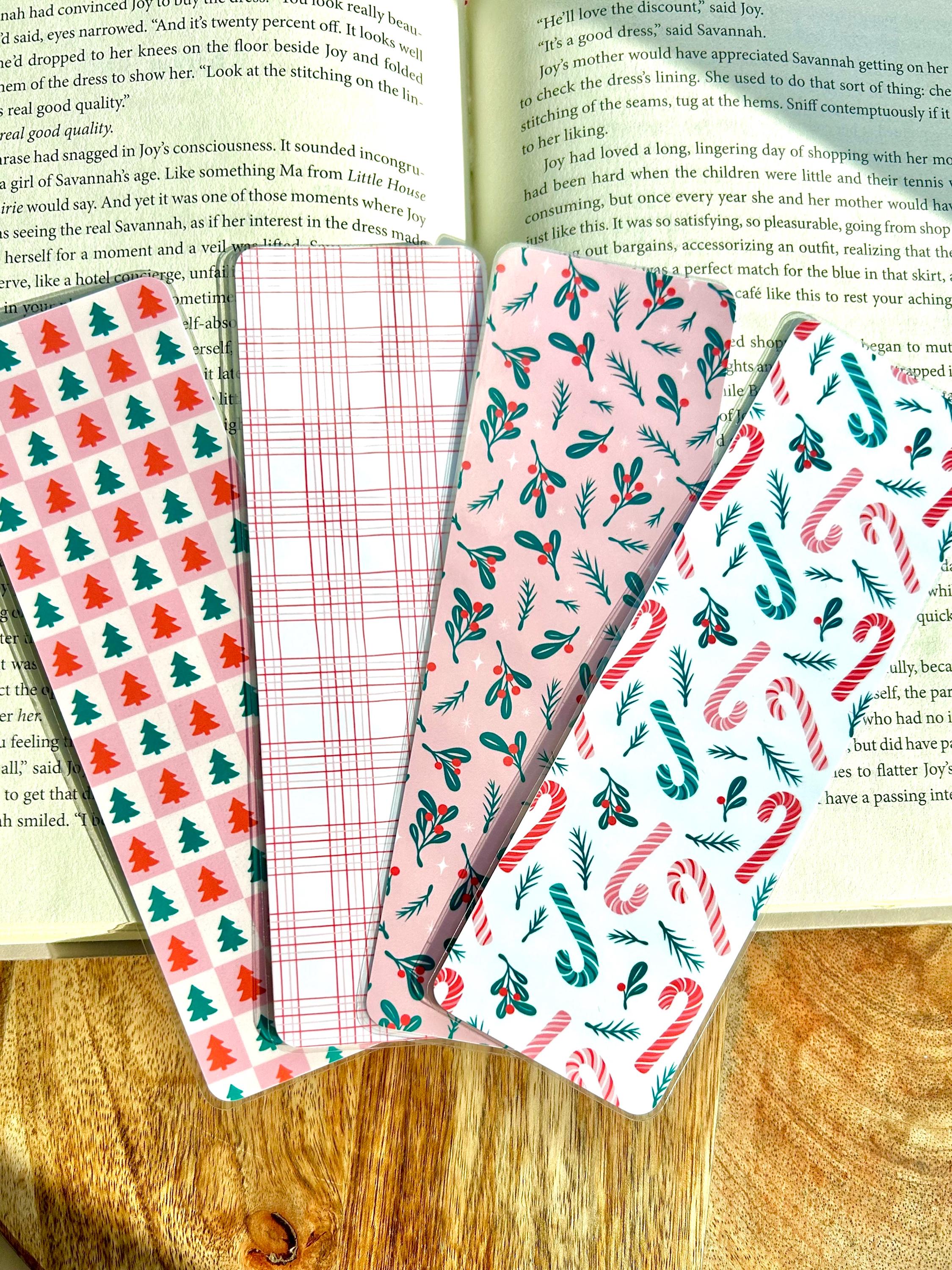 Christmas Bookmarks | Holiday Bookmark Set | Candy Cane Bookmark | Pink ...