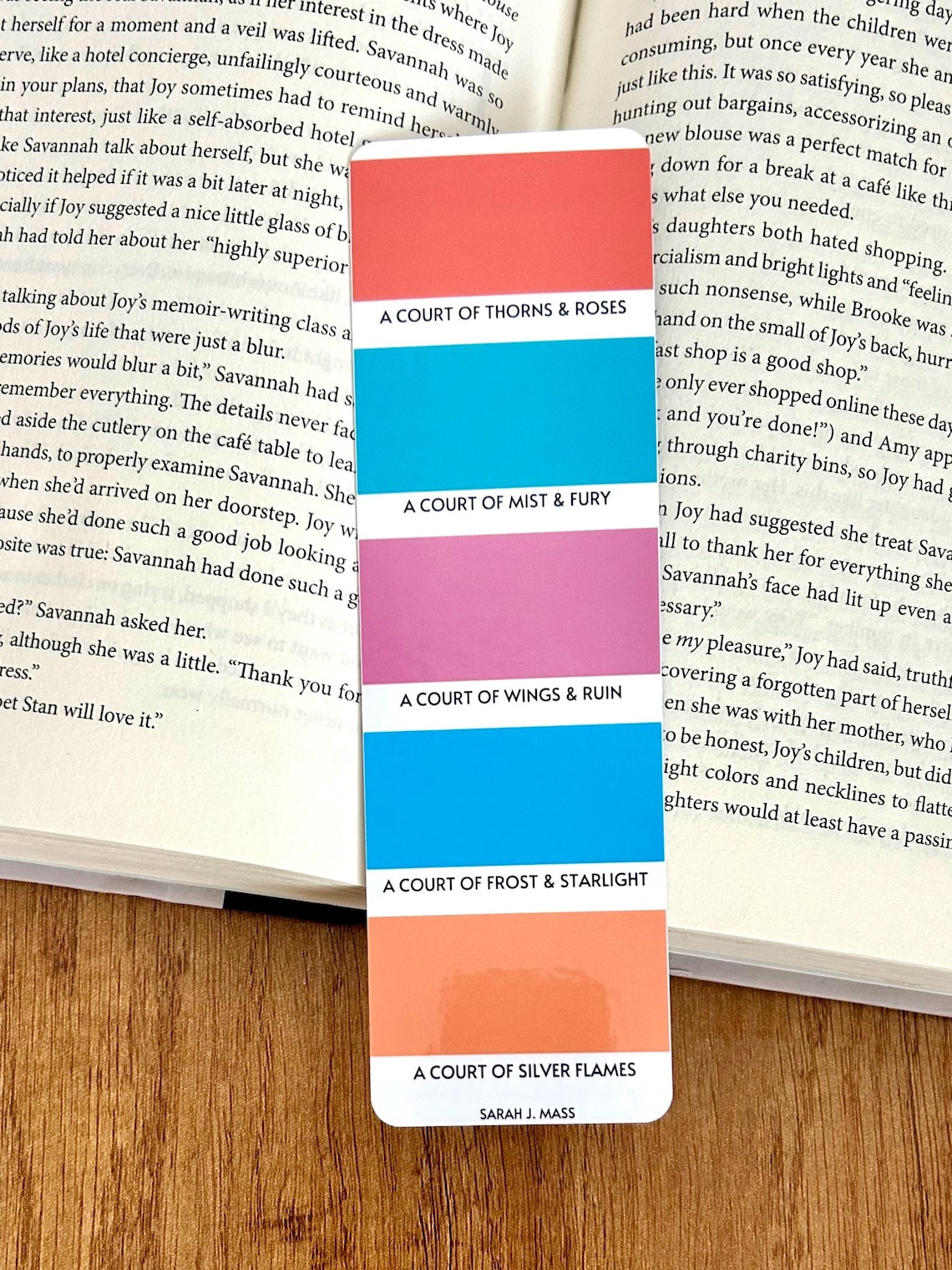 ACOTAR Inspired Bookmark Set | ACOTAR Color Swatch Bookmark | Fantasy ...