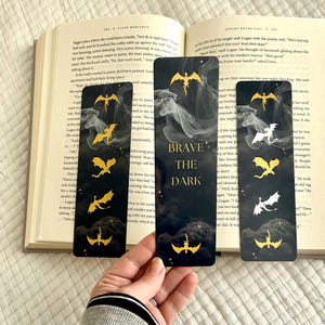 Onyx Storm Inspired Bookmark Set | Brave the Dark Bookmark | Xaden ...