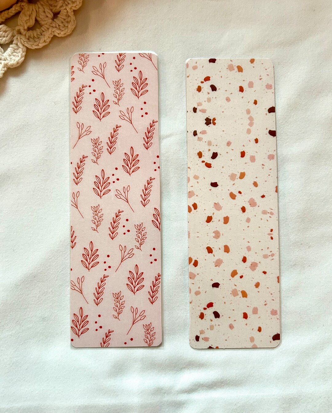Terrazzo Tile Bookmark | Flower Stem Bookmark | Planner Bookmark ...
