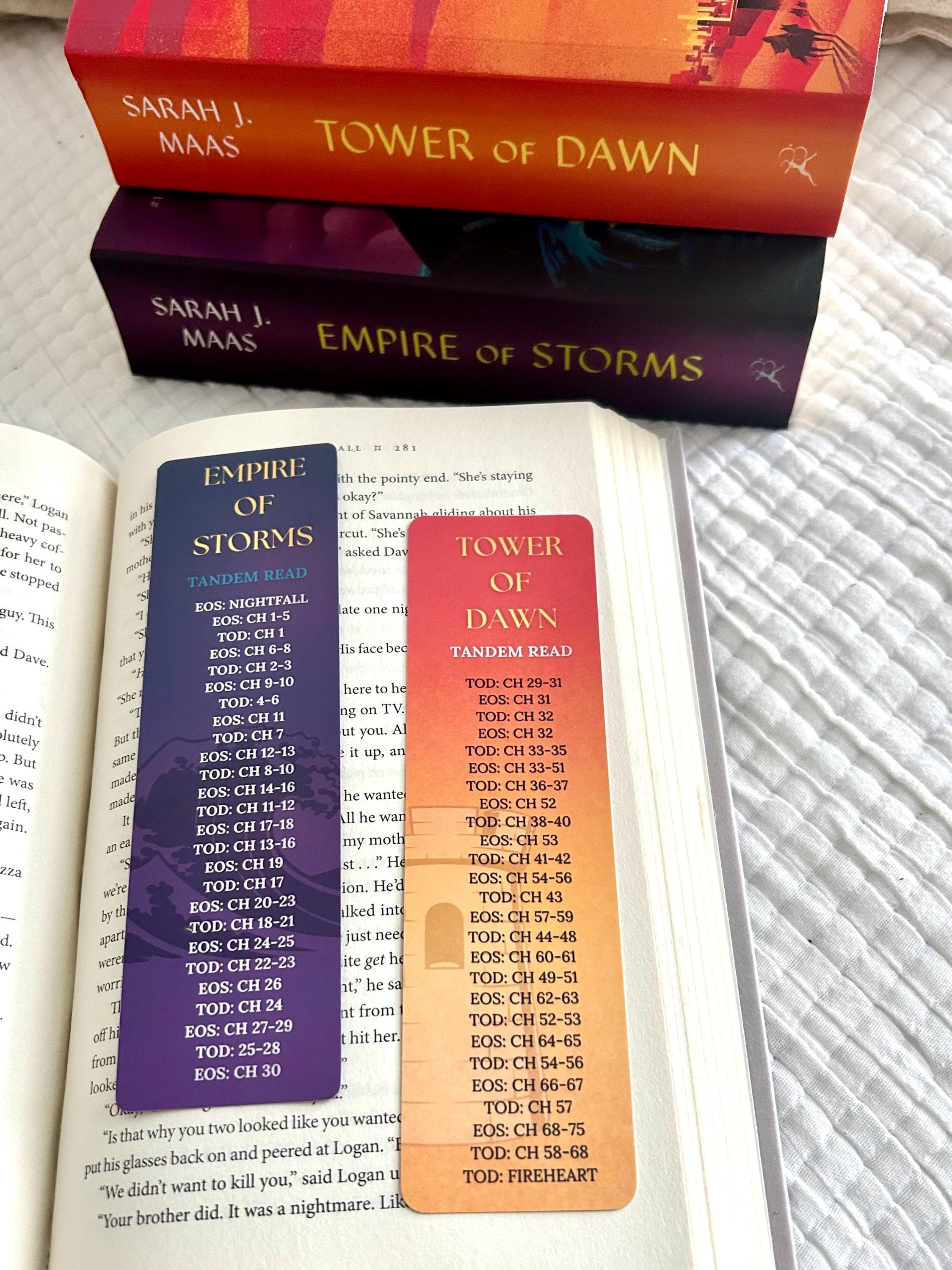 TOG Tandem Read Bookmark | Empire of Storms Bookmark | Tower of Dawn ...