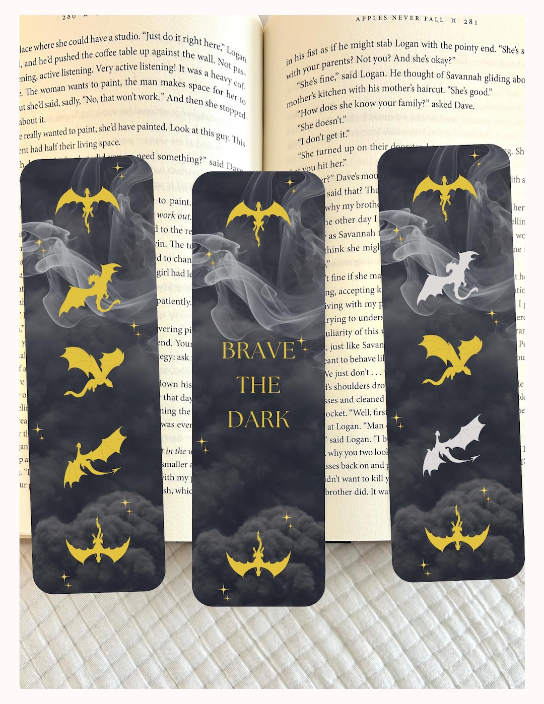 Onyx Storm Inspired Bookmark Set | Brave the Dark Bookmark | Xaden ...