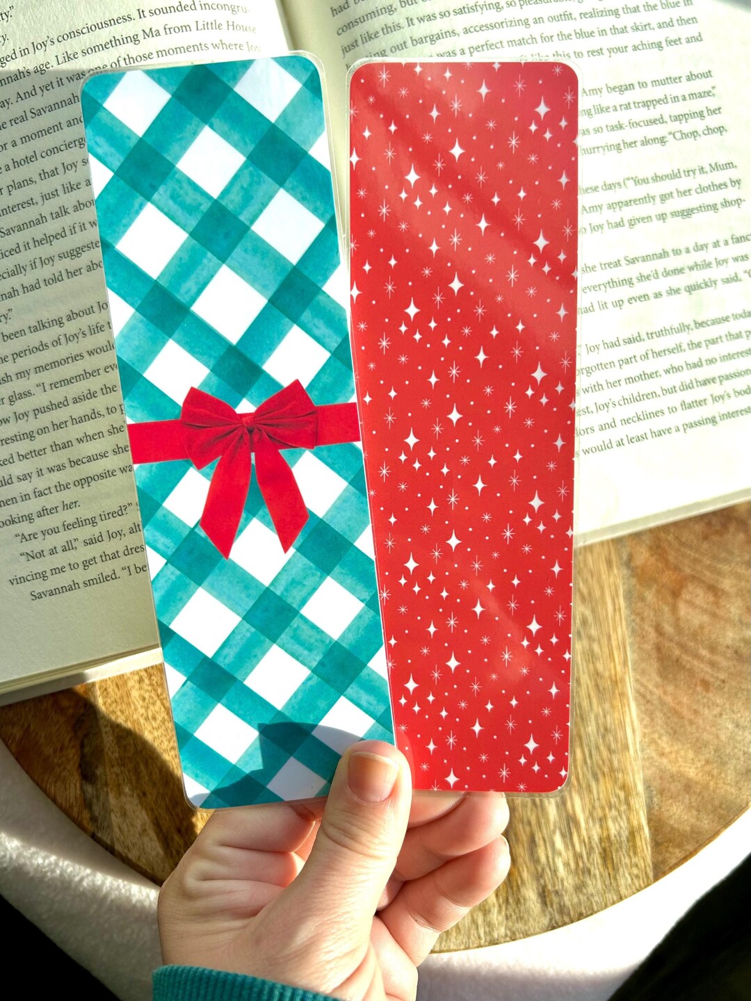 Christmas Bow Bookmark | Big Red Bow Bookmark | Red Sparkle Bookmark ...