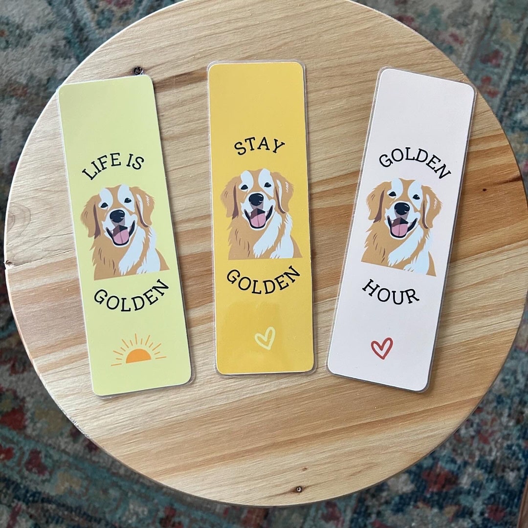 Stay Golden Bookmark | Golden Retriever Lover | Dog Mom Bookmark | Book ...