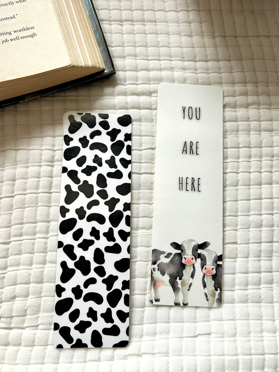 Cow Bookmark | Cute Cows | Book Club Bookmarks | Planner Bookmark ...