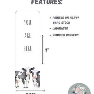 Cow Bookmark | Cute Cows | Book Club Bookmarks | Planner Bookmark ...