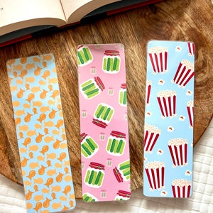 Snacks Bookmark Set | Popcorn Bookmark | Pickle Jar Bookmark | Goldfish ...