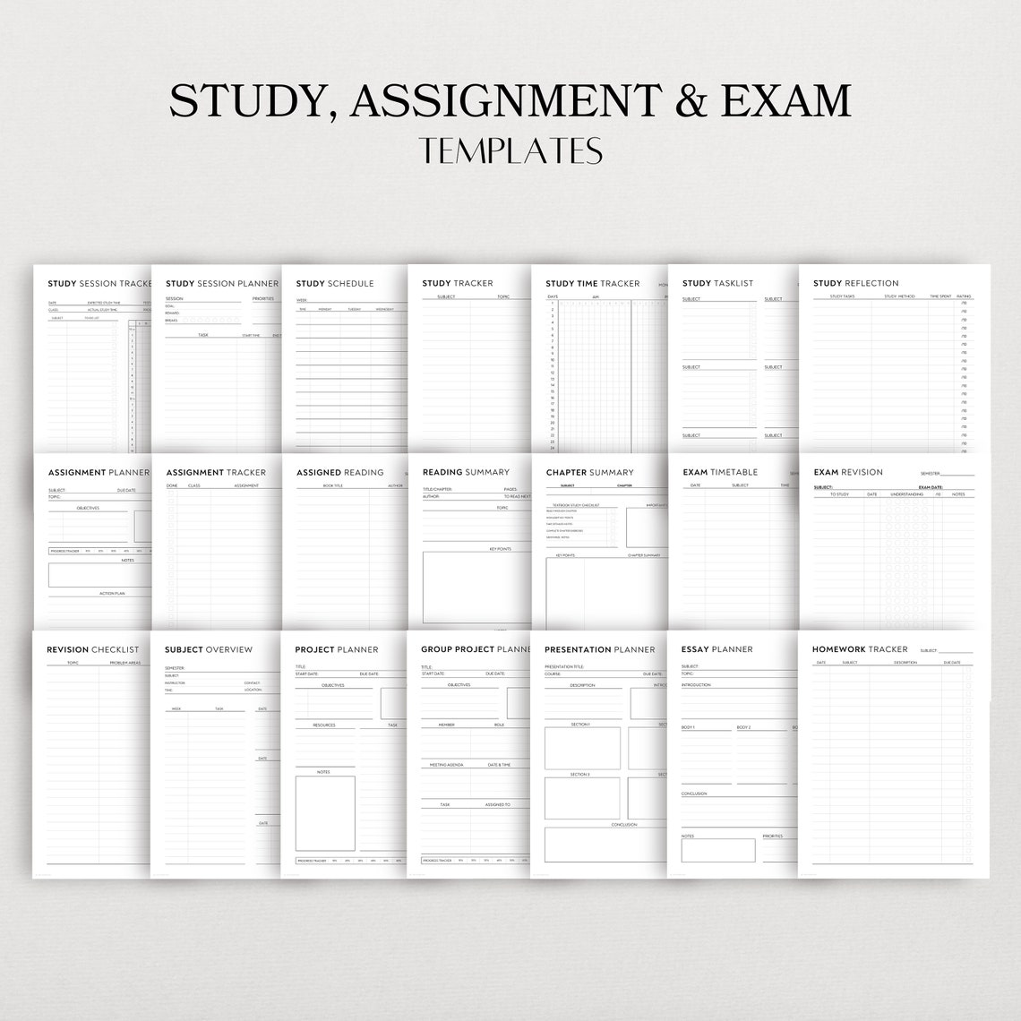 Student Planner Templates Bundle: Academic Organizer (printable US ...