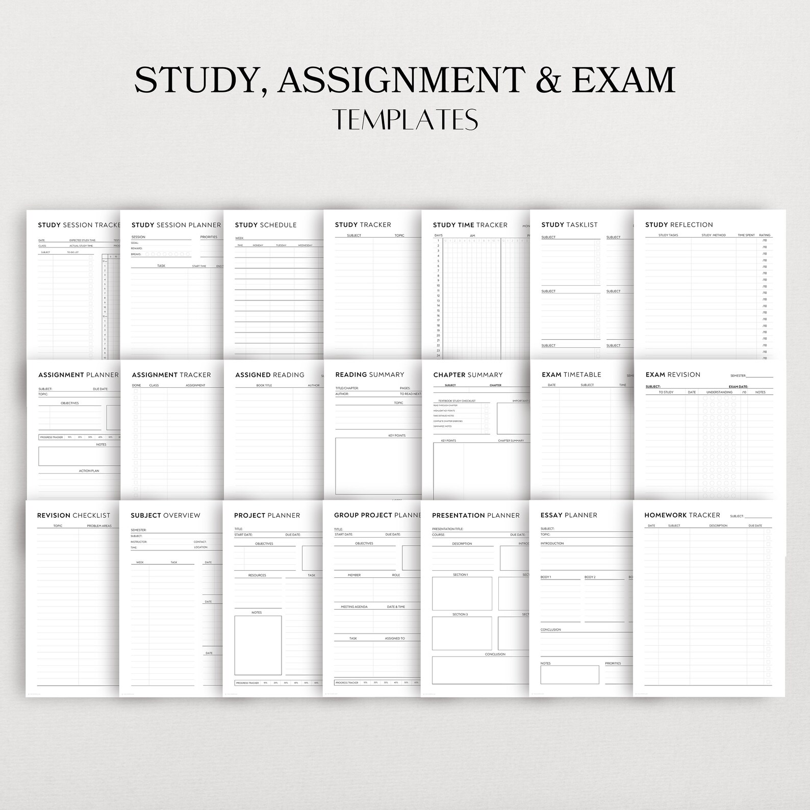Student Planner Templates Bundle: Academic Organizer (printable US ...