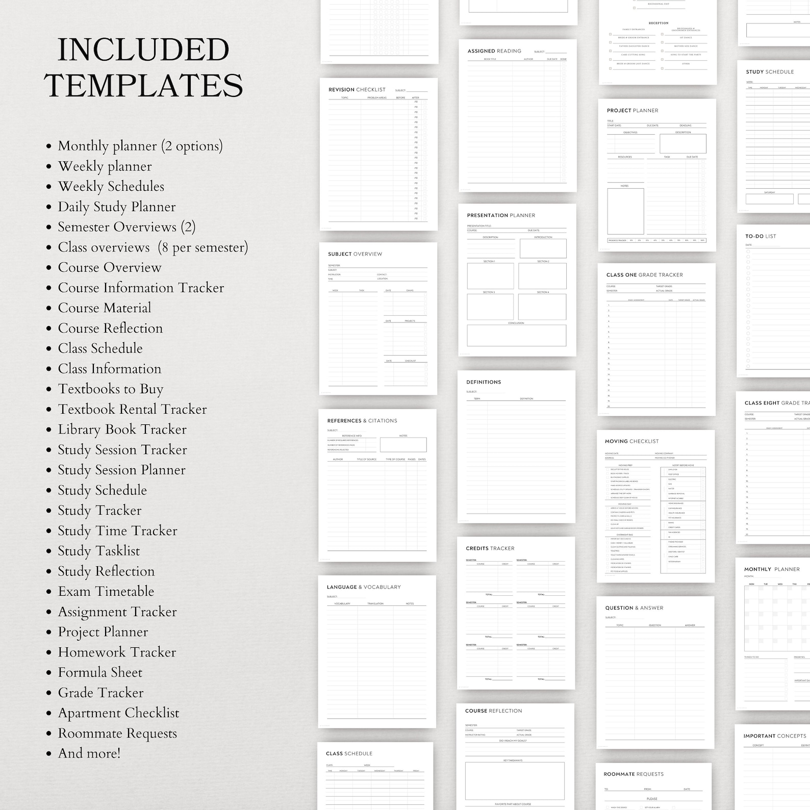 Student Planner Templates Bundle: Academic Organizer (printable US ...