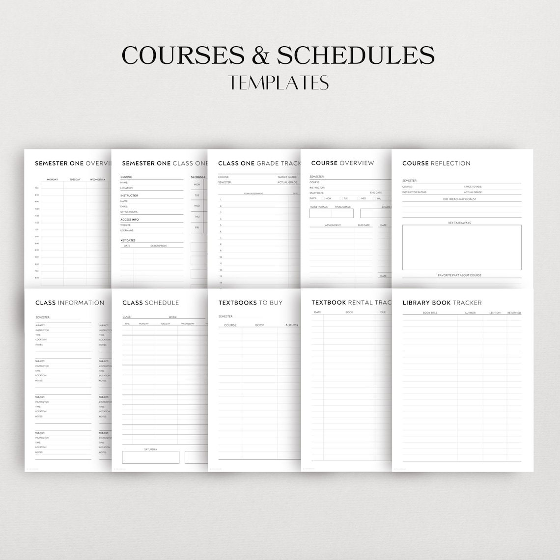 Student Planner Templates Bundle: Academic Organizer (printable US ...